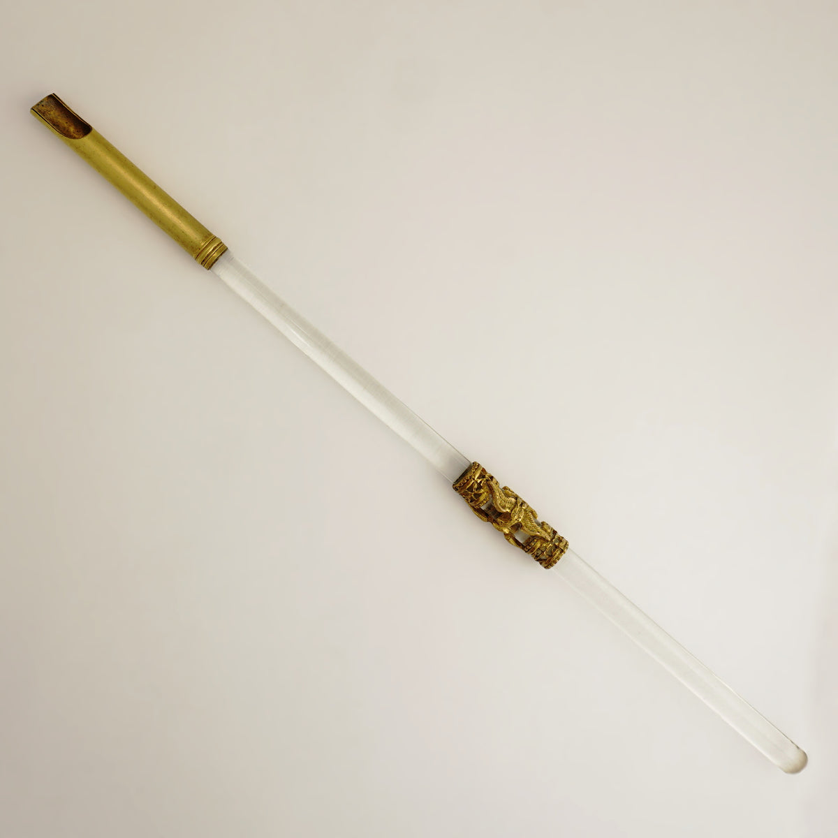 Antique French Napoleon III Empire Gilt Bronze Glass Dip Pen, Writing ...