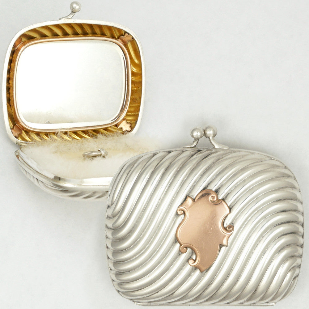 Antique French .800 Silver Purse Compact Mirror – The Antique Boutique