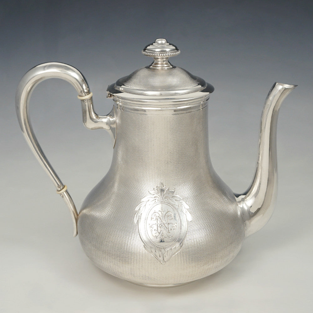 ODIOT - Antique French Sterling Silver Coffee Pot or Teapot in Box, 81 ...