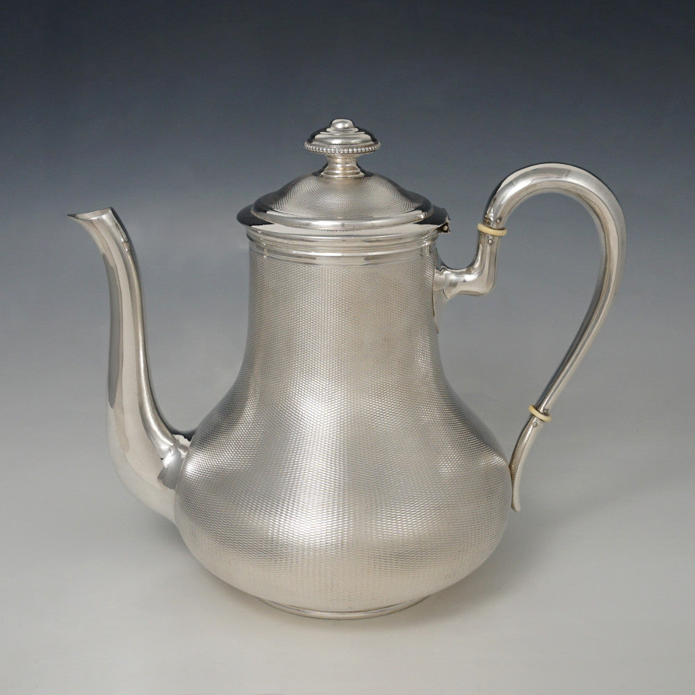 ODIOT - Antique French Sterling Silver Coffee Pot or Teapot in Box, 81 ...