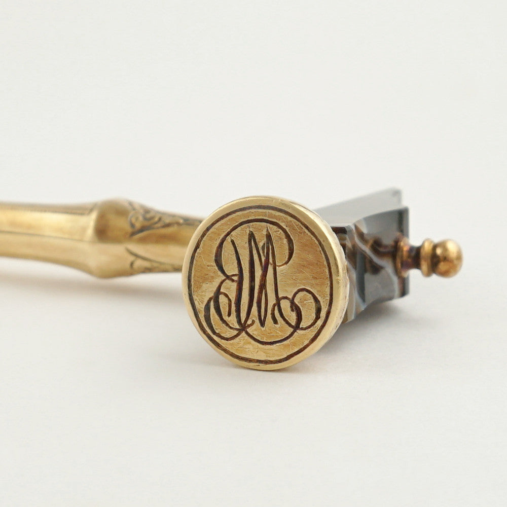 Antique Victorian Agate & Bronze Wax Seal Hammer, Barristers Lawyer De ...